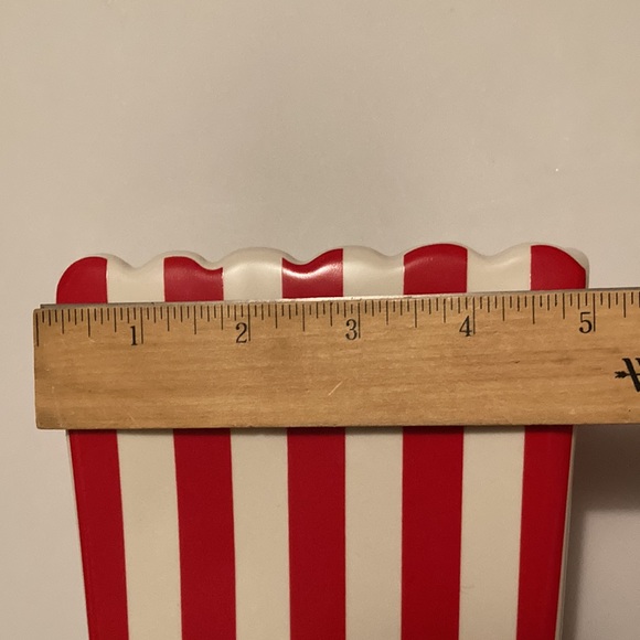 Rae Dunn | Kitchen | Rae Dunn Ceramic Popcorn Red Striped Bucket Bowl ...